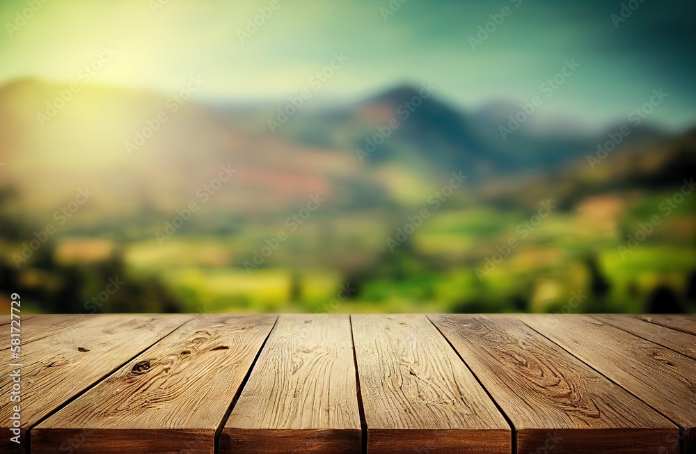 empty mockup wallpaper for product presentation, natural view of green ...