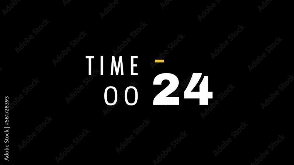 30 Seconds Stylish Countdown Timer with milliseconds on Left. White and ...