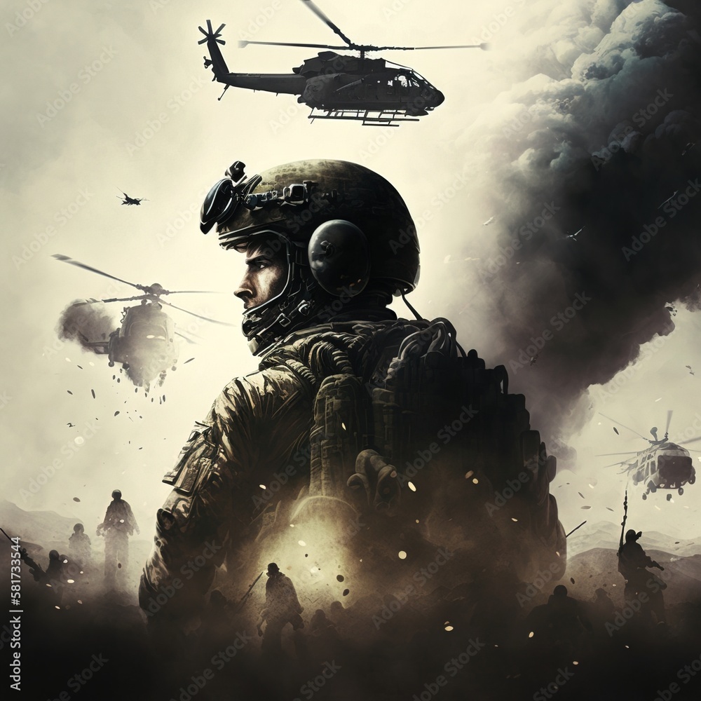 Special Forces Military Unit in Full Tactical Gear, Wartime ...