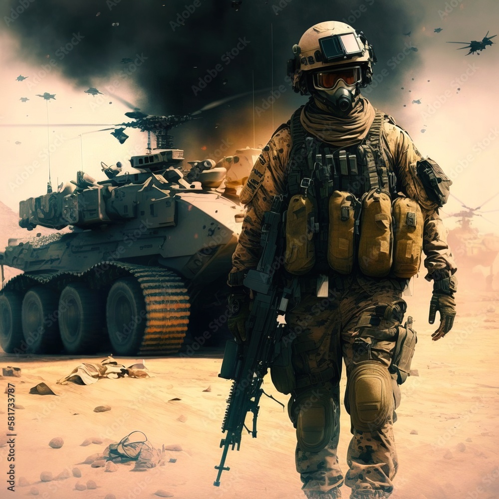 Special Forces Military Unit in Full Tactical Gear, Wartime ...