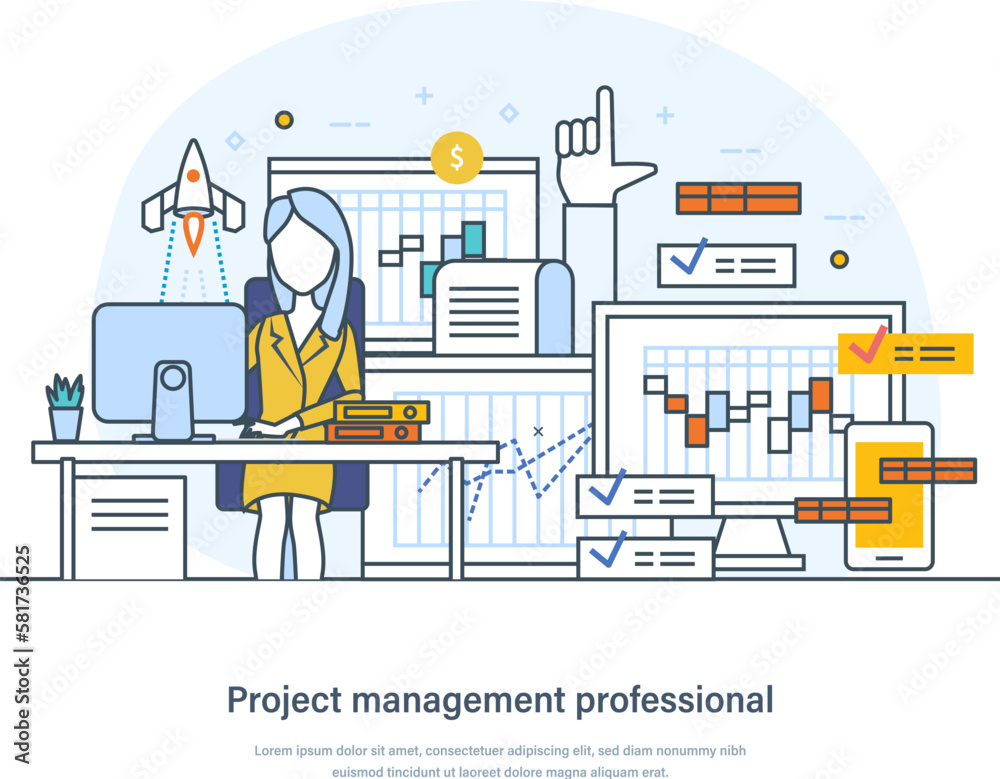 Project management professional, business communication, workflow ...