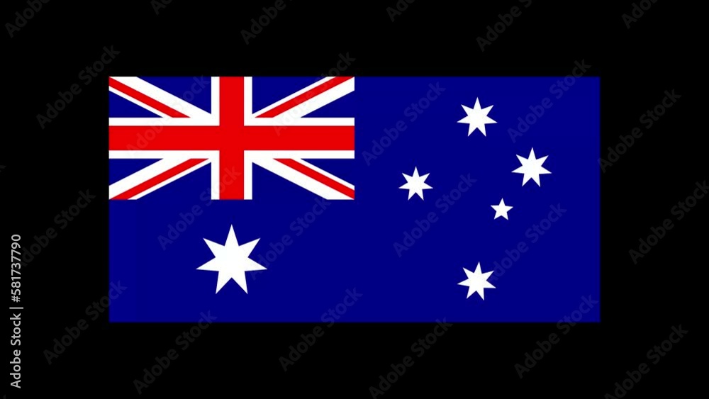 Australia flag animation green screen chroma key background 4K motion ...