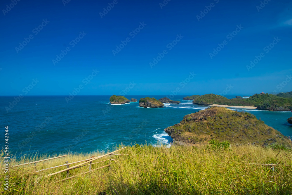 Kasap Beach is located in Pacitan, East Java, Indonesia whose scenery ...