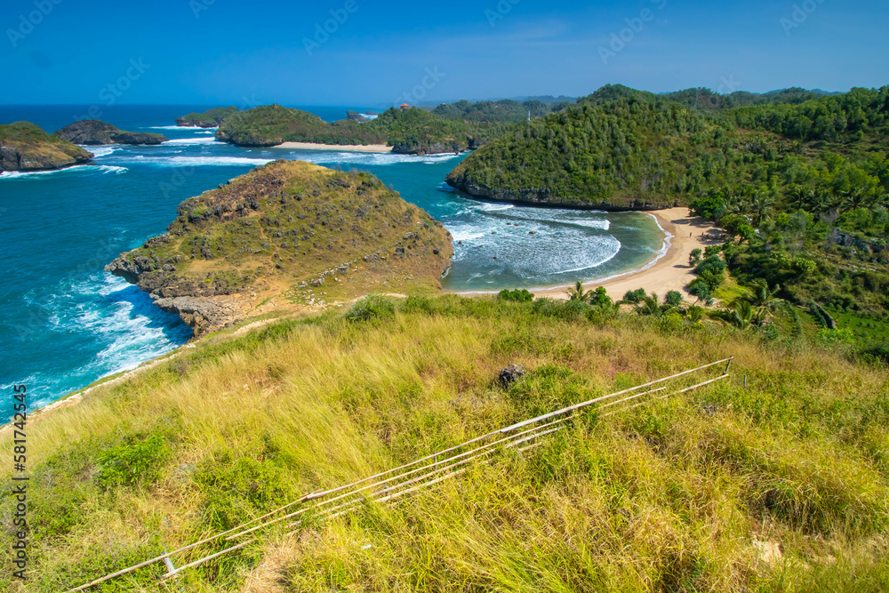 Kasap Beach is located in Pacitan, East Java, Indonesia whose scenery ...