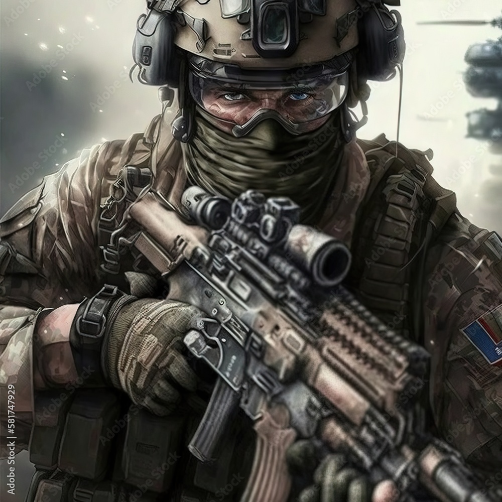Special Forces Military Unit in Full Tactical Gear, Wartime ...