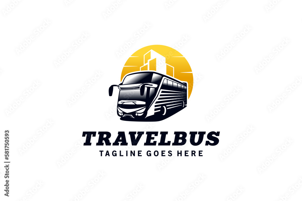Modern bus travel company logo design, service bureau logo vector ...