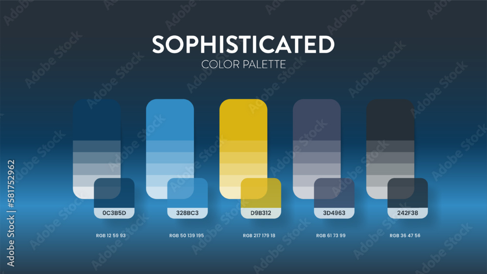 Color palette in Sophisticated colour theme collections. Color ...