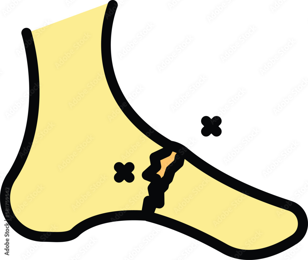 Foot serious injury icon. Outline Foot serious injury vector icon for ...