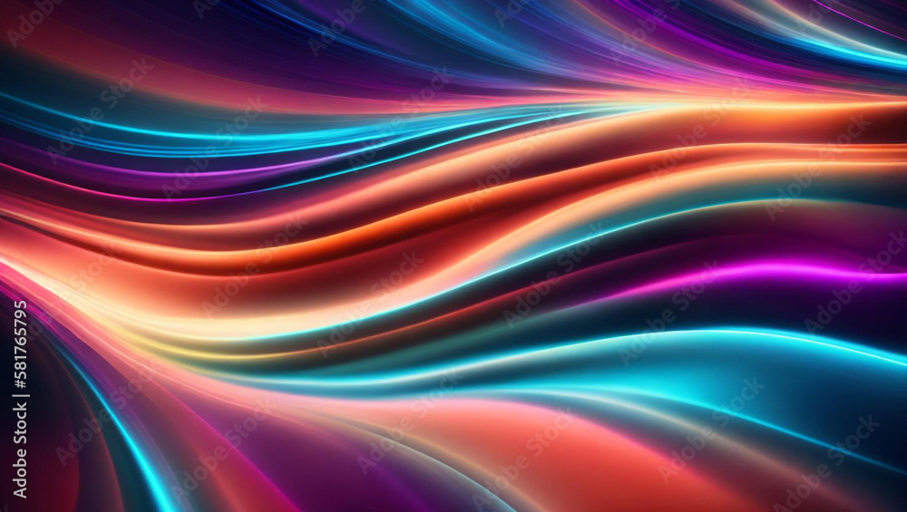 Generative AI, generative and AI background with wavy lines offers a ...