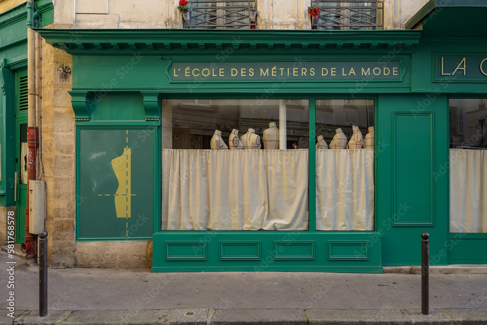 traditionnal old french parisian boutique facade , storefront template ...