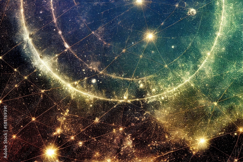 Star constellations around the poles. North and south high detailed ...