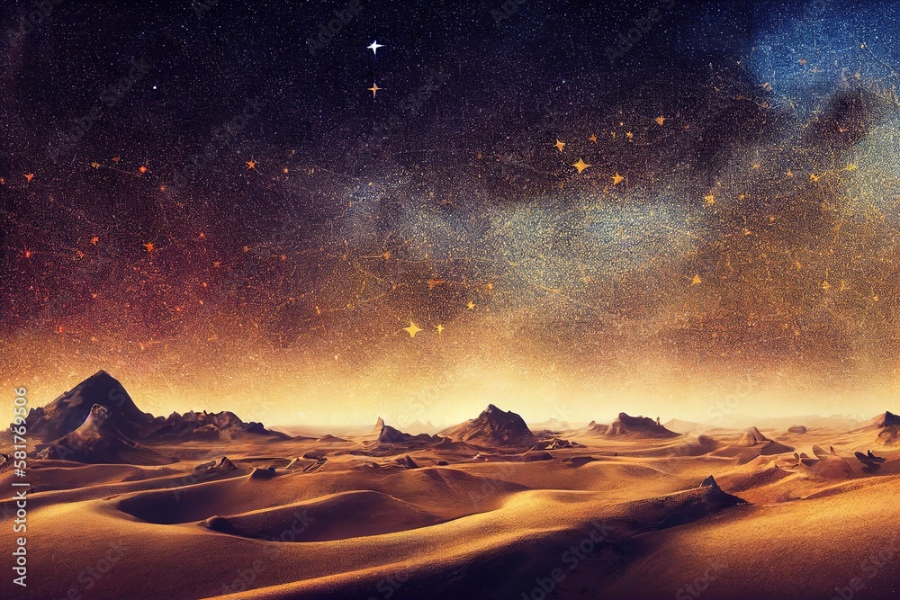 Star constellations around the poles. North and south high detailed ...