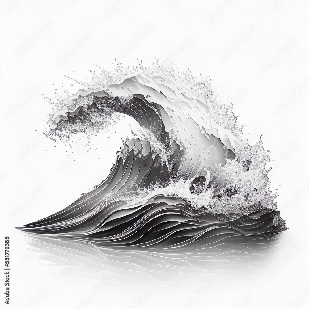 Ocean wave is splashing with a water splashing around it. Stock Photo ...