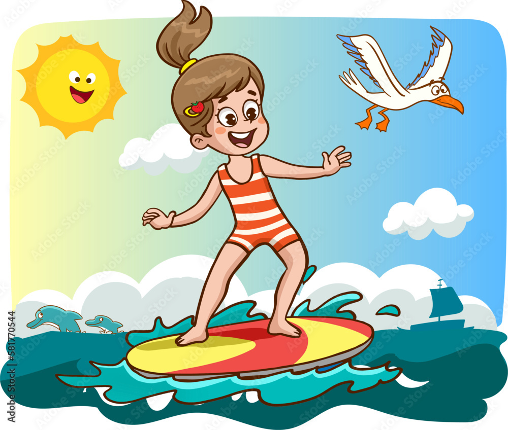 Surfer Kids Clipart