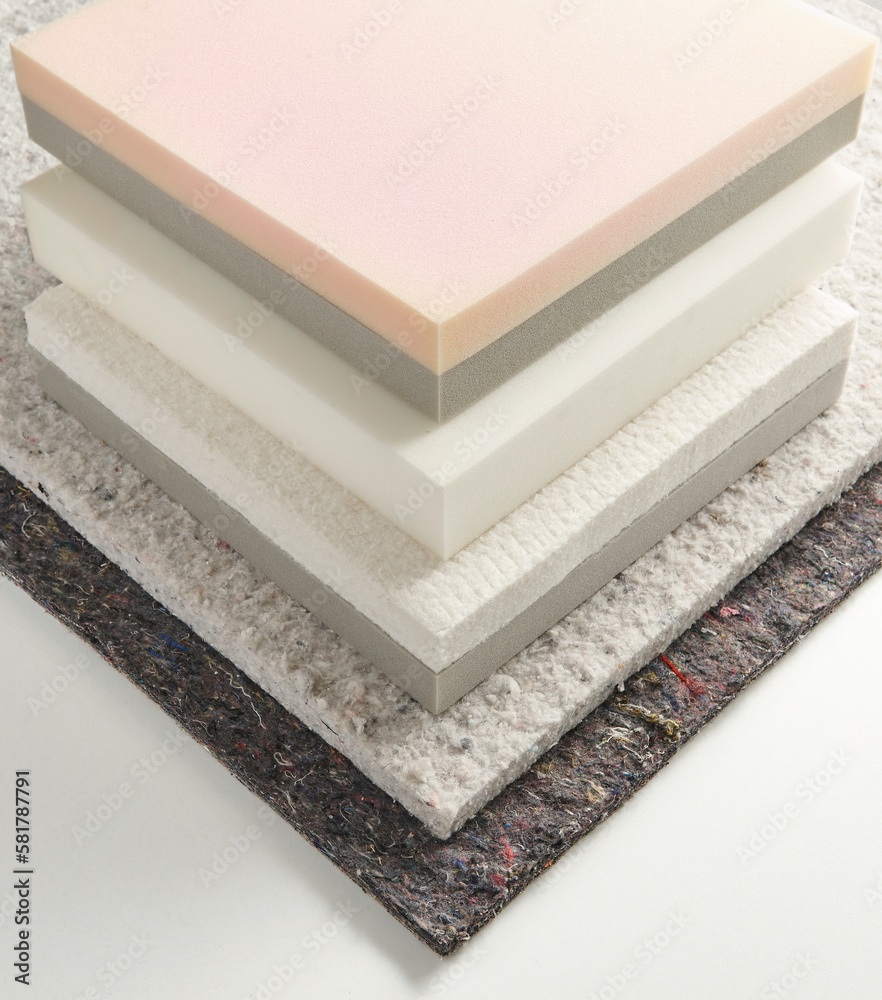 Mattress bed sponge section on the isolated white background. Stock ...