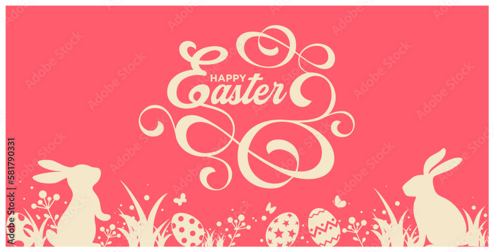 Happy easter banner printable, Happy easter social media post, Easter ...