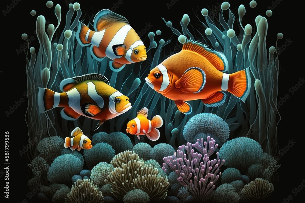The idea is to be authentic and different. a school of common clownfish ...