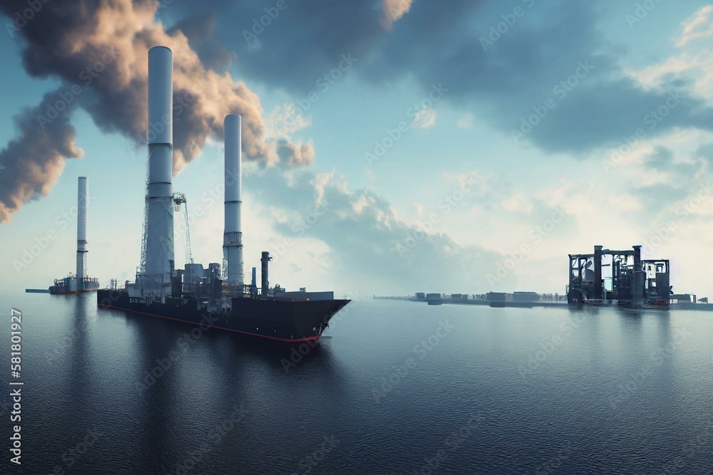 Mobile ship floating power plant from oil, gas and nuclear fuel ...