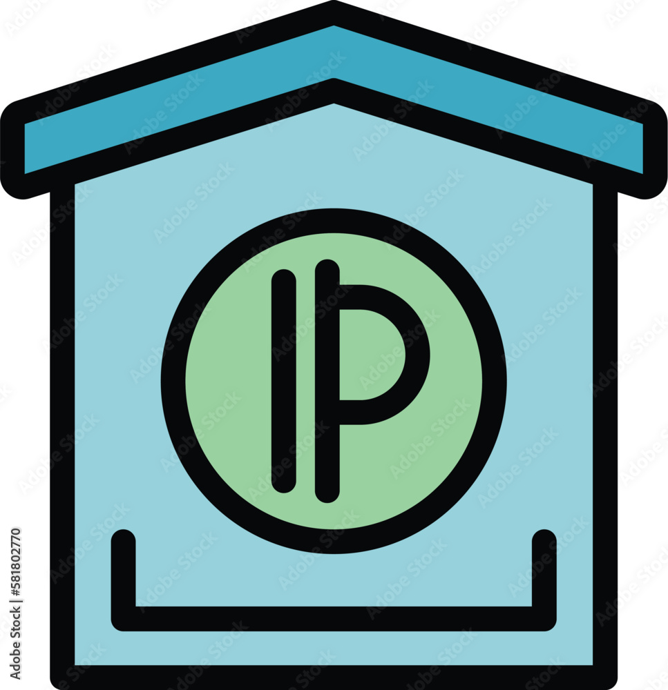 Parking carport icon. Outline parking carport vector icon for web ...