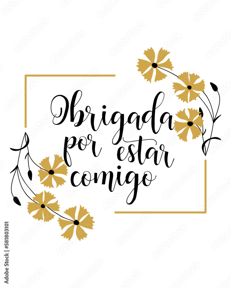 Thank You Lettering Card Translation From Portuguese Thank You For