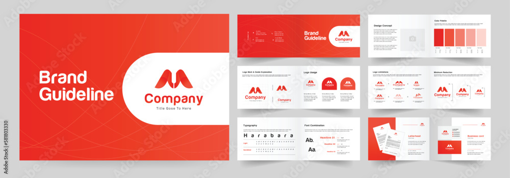 Brand guidelines and landscape brand guidelines template Stock Vector ...