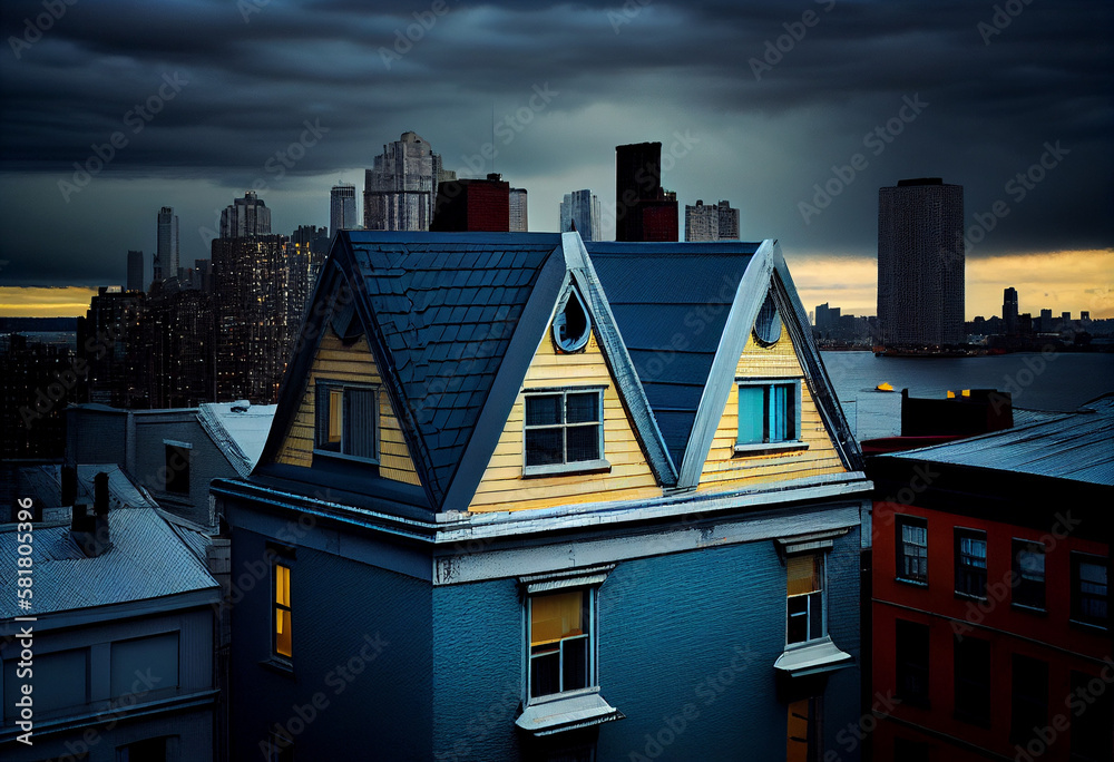 poster,roof, city,affiches,photography,color,House, Building, Tiles ...