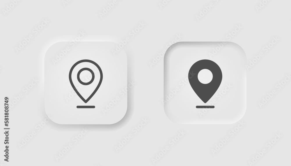 Geolocation gps tag icon in neumorphism style. Icons for business ...