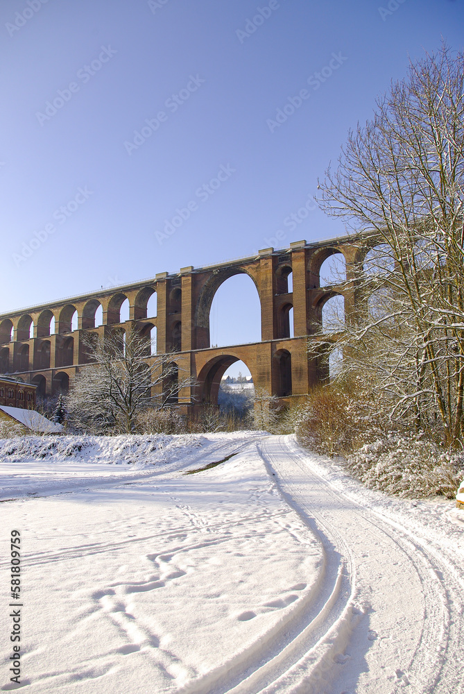 The Göltzsch Viaduct, the largest brick bridge in the world, near ...