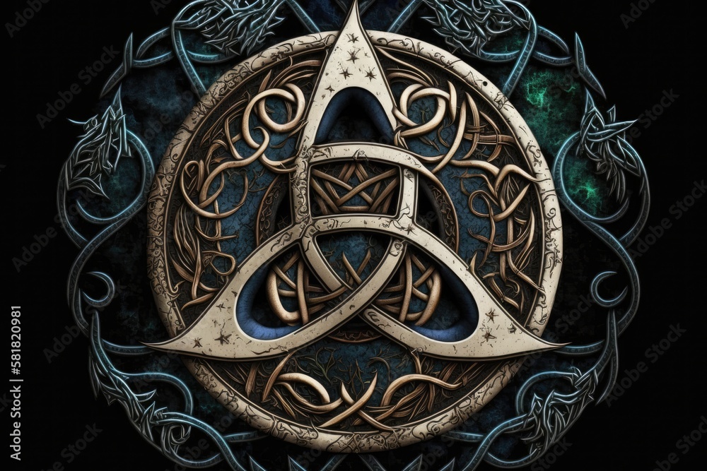 Symbol for a triple moon. Wiccan and pagan symbols. Generative AI Stock ...