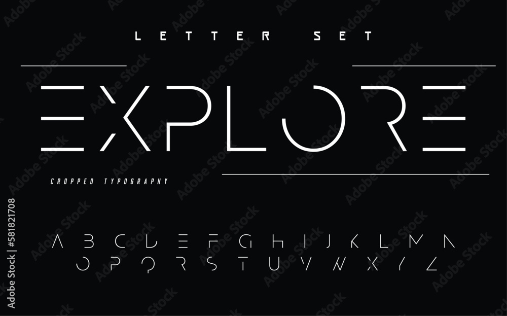 vector illustration. Stylish elegant vector composite font. set of ...