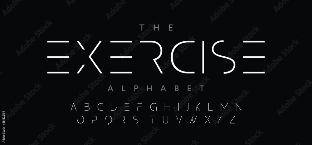 Vetor de vector illustration. Stylish elegant vector composite font ...