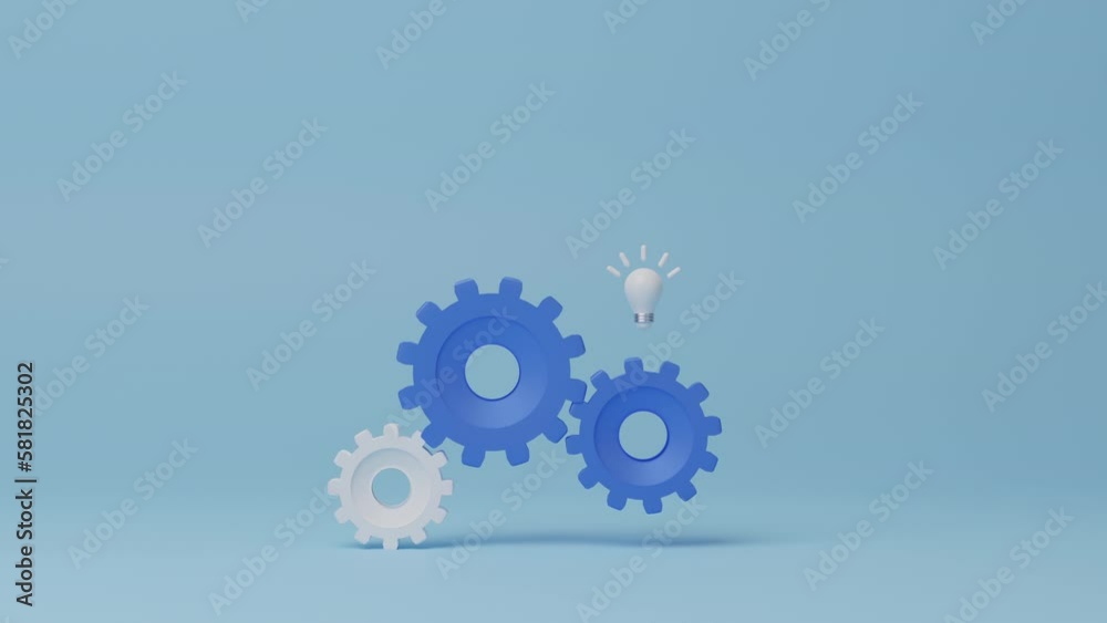 Gear light bulb idea concept animation. Concept of a great idea. Group ...