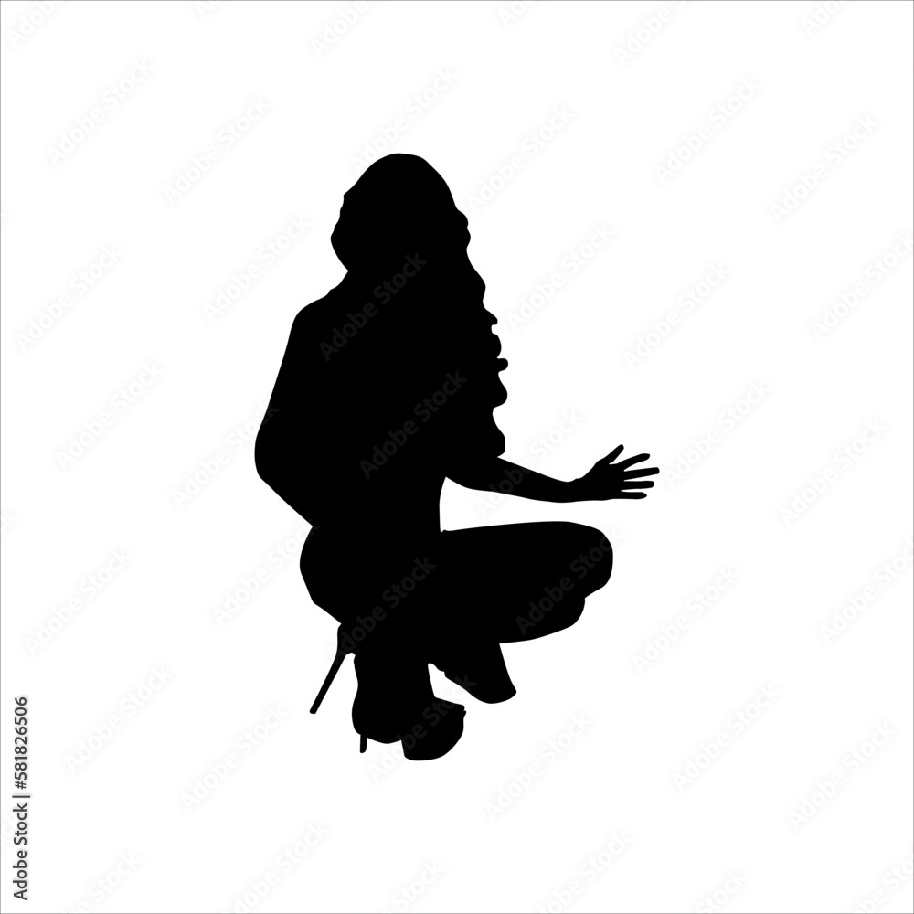 Sexy Woman Silhouette Vector Design Stock Vector Adobe Stock
