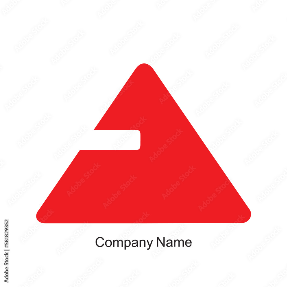 Vector illustration of a red triangle logo with a missing park and an ...