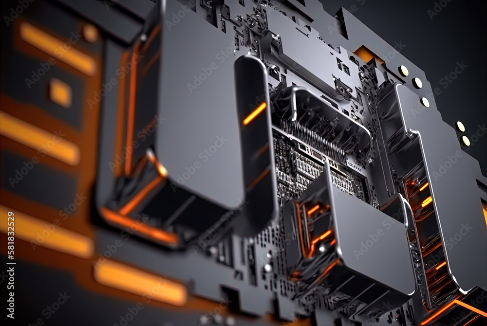 Abstract science and technology background with shiny connection ...