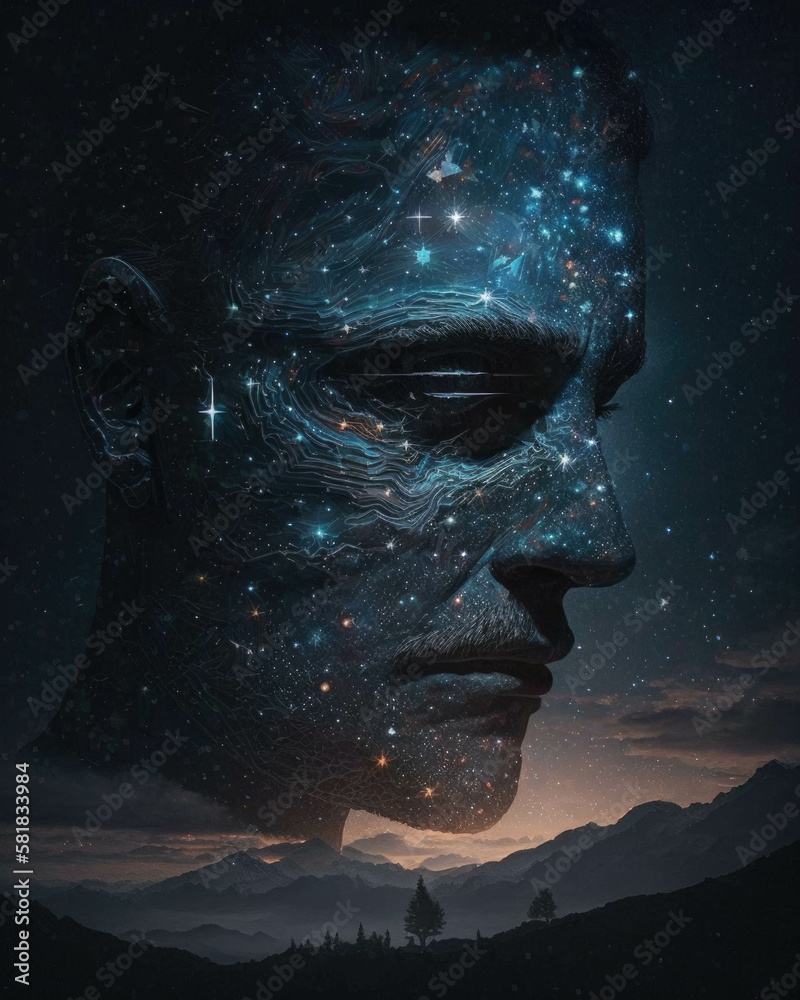 A curious figure laid across the face of the night sky mapping out the ...