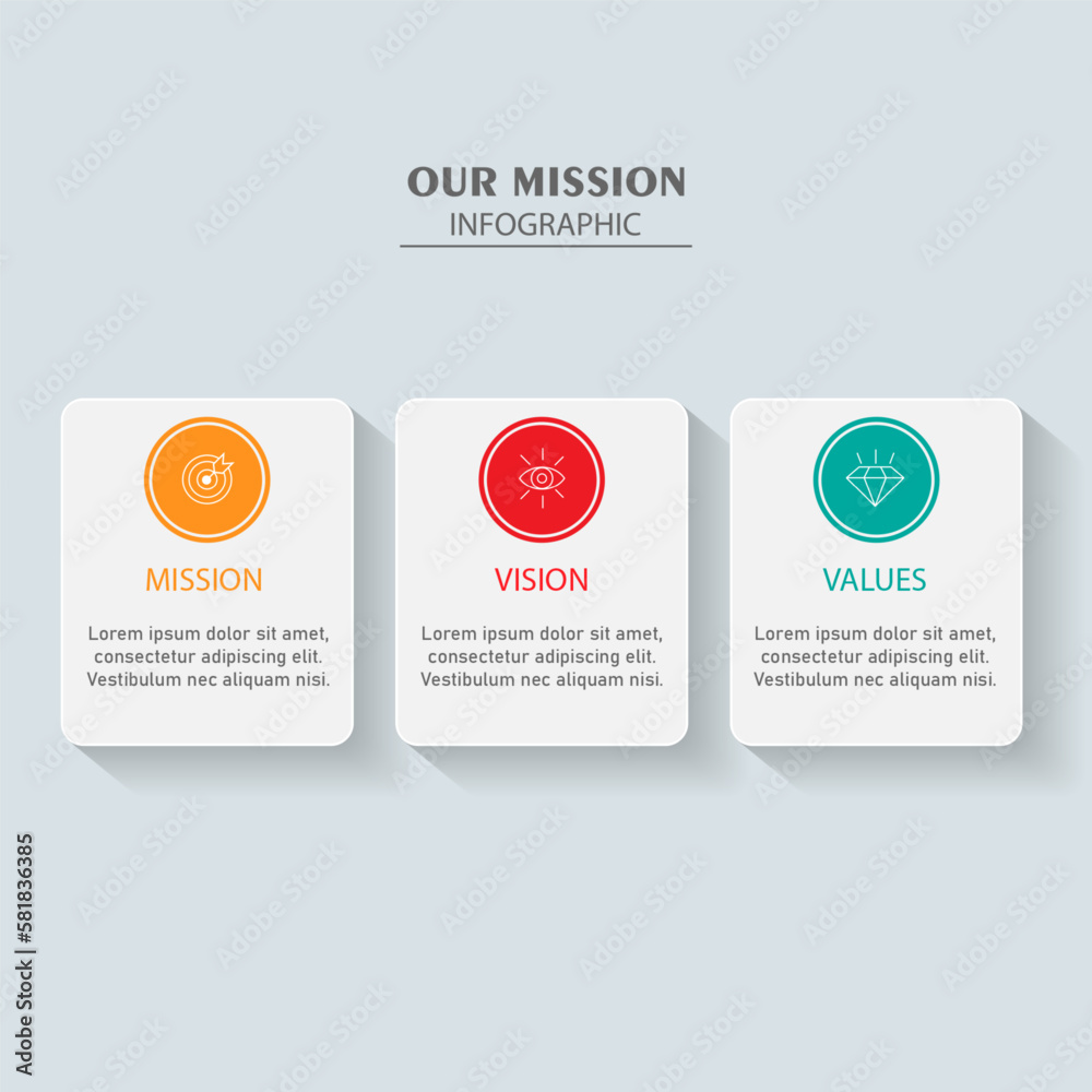 mision,vision,values,graphic design template.with option. Stock Vector ...