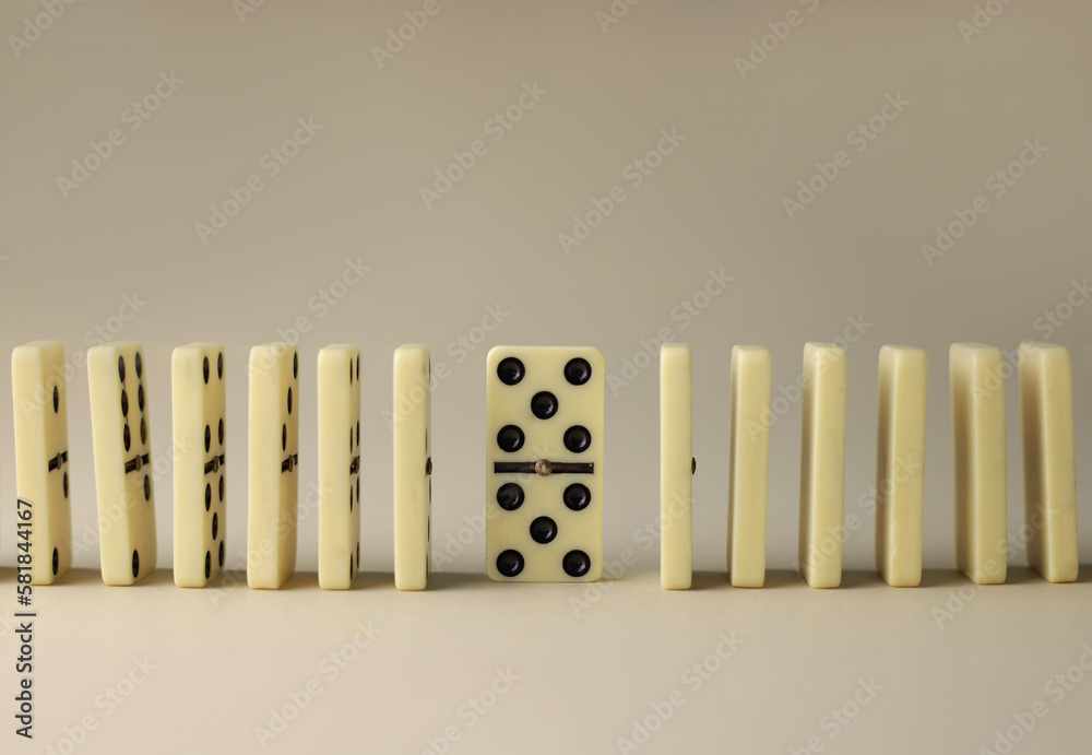 board logic game for the whole family and friends of dominoes. light ...