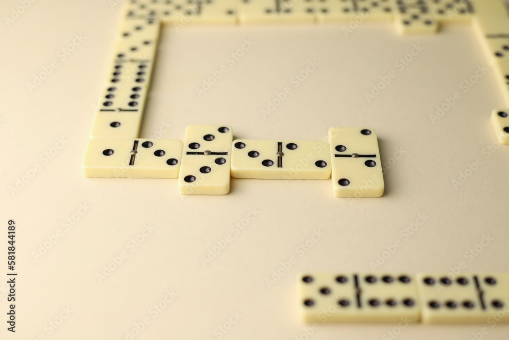 board logic game for the whole family and friends of dominoes. light ...