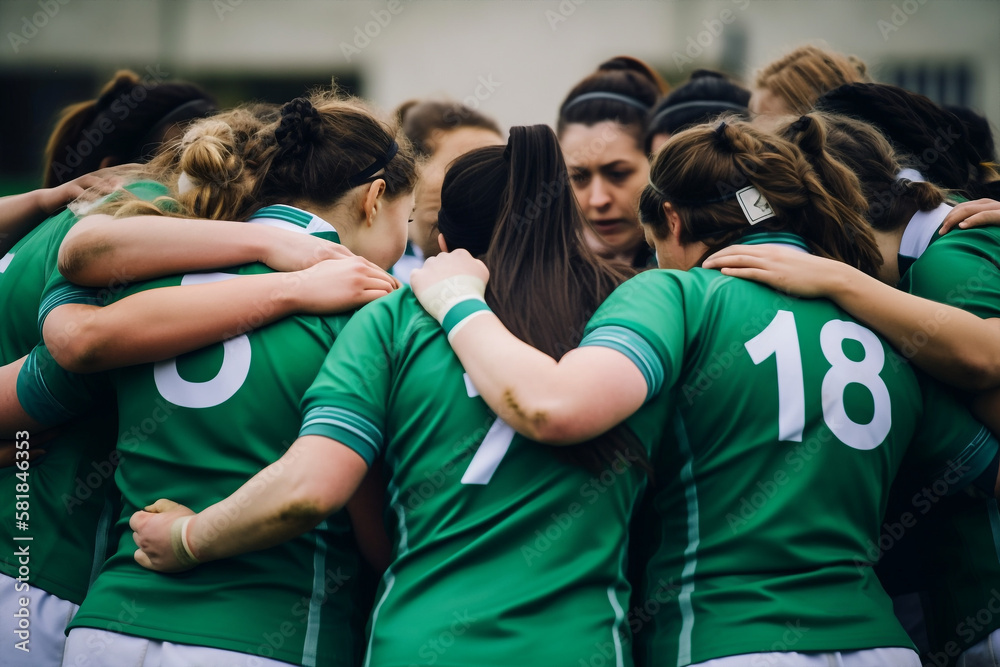 Generative ai female rugby team Stock Illustration | Adobe Stock