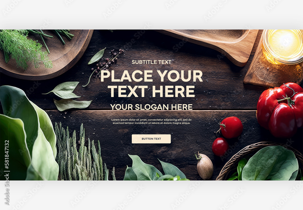 A Pile of Green Plants and Tomatoes Mockup on a Wood Surface with Paprikas and Asparagus ...