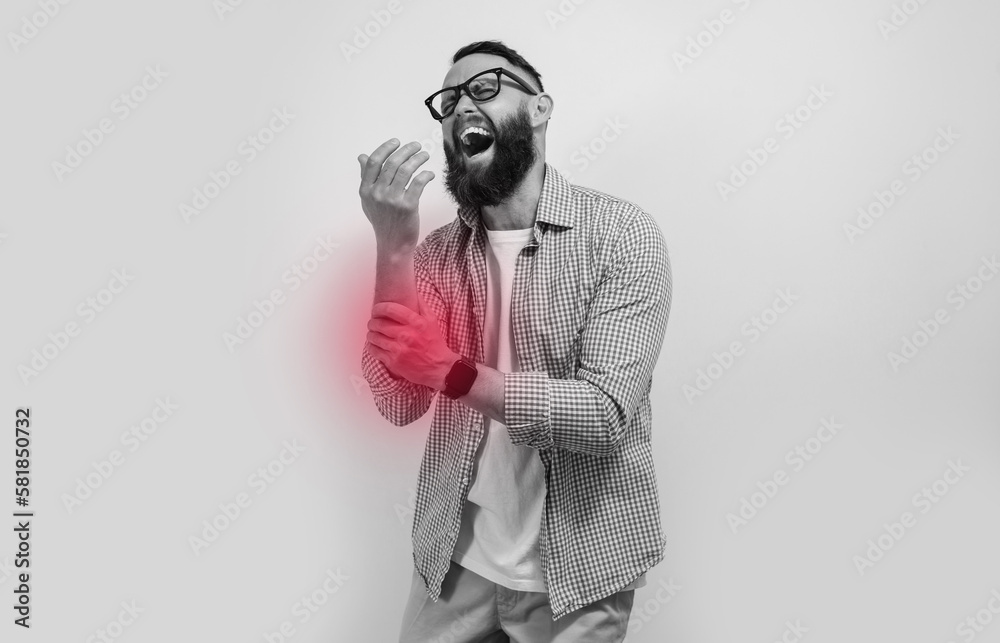 Portrait of handsome caucasian guy isolated on white studio background ...