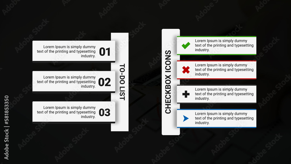 Minimalistic Text Blocks with Checkbox Icon Stock Template | Adobe Stock