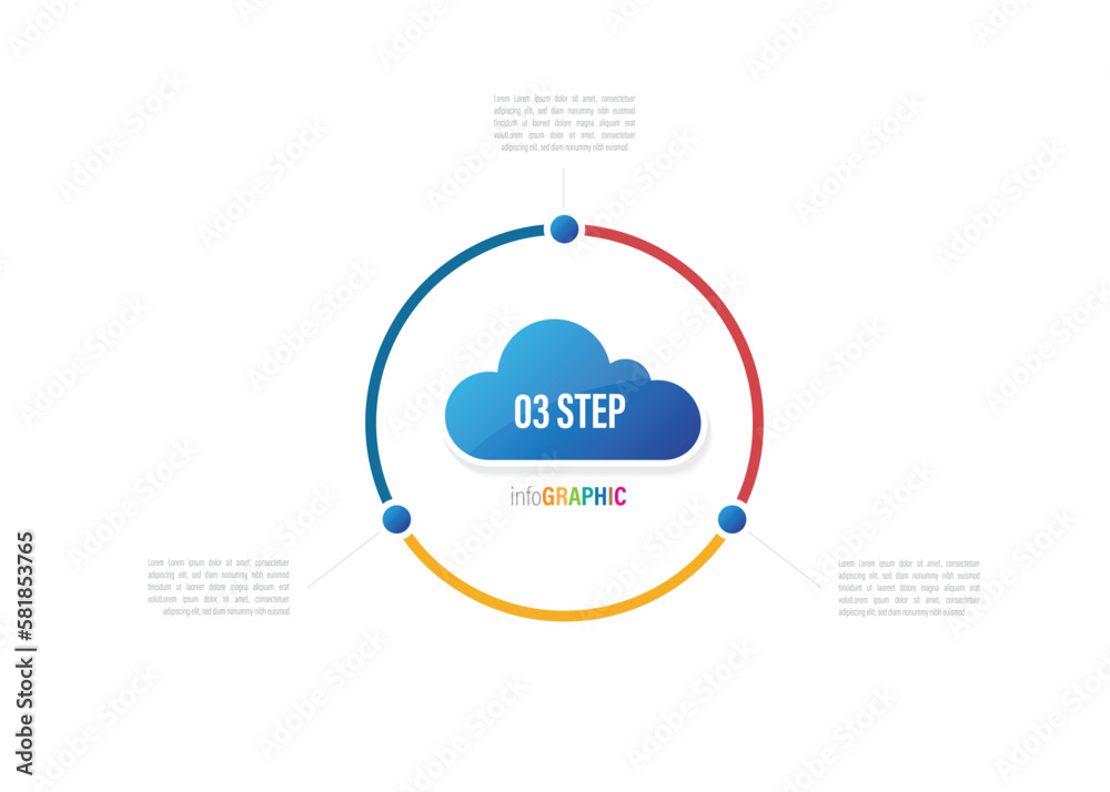 cloud computing infographics. Vector circle pie chart with 3, 4, 5, 6, 7, 8, 9, 10 steps ...