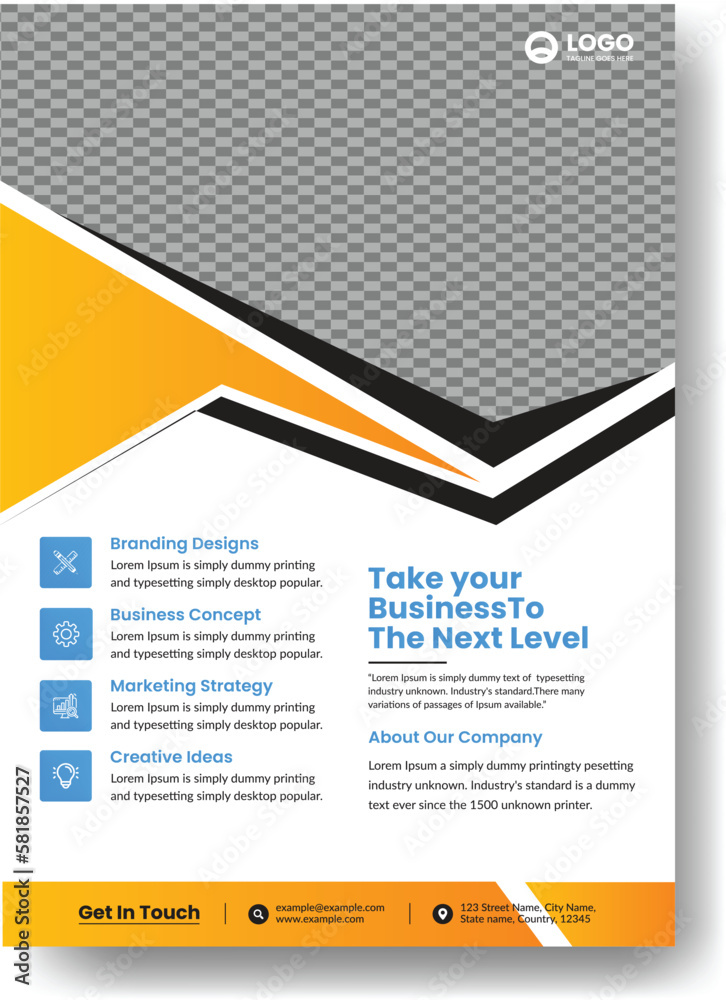 poster flyer pamphlet brochure cover design layout space for photo ...