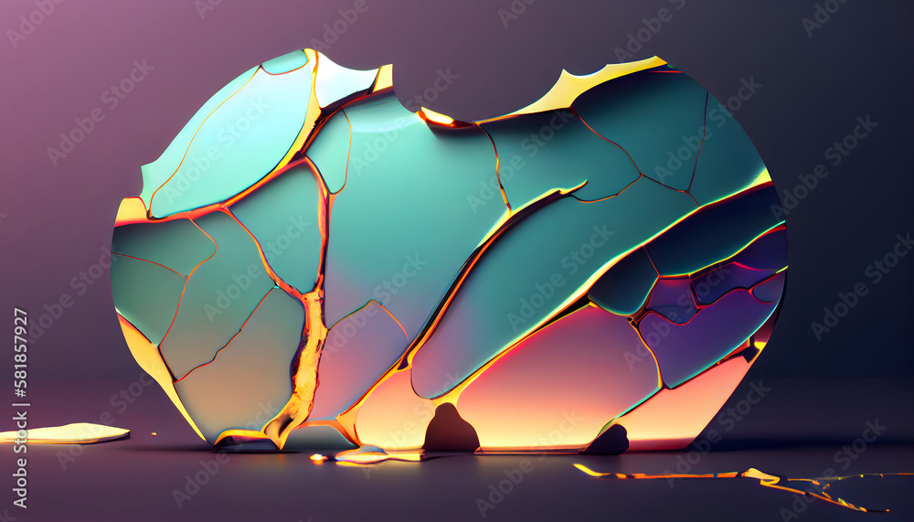 Cracks Broken Beauty in Japanese Ceramic Art, Soft color light ...