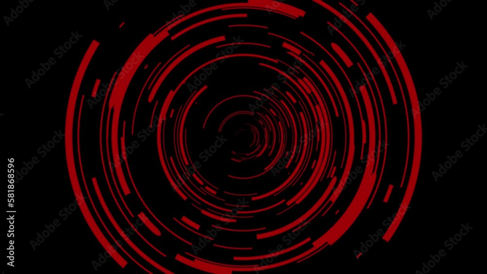 Abstract red motion circles, comic circular energy effect. Empty round ...