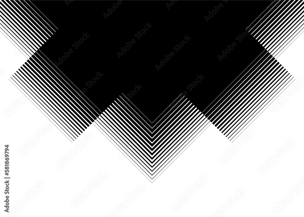 Vector black and white background of broken straight lines. Modern ...
