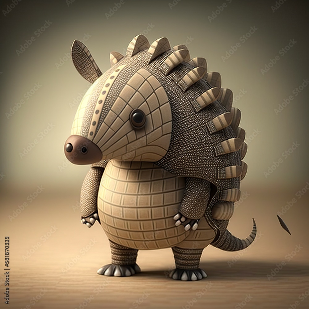 3D cartoon illustration, cute armadillo,generative ai Stock Illustration | Adobe Stock