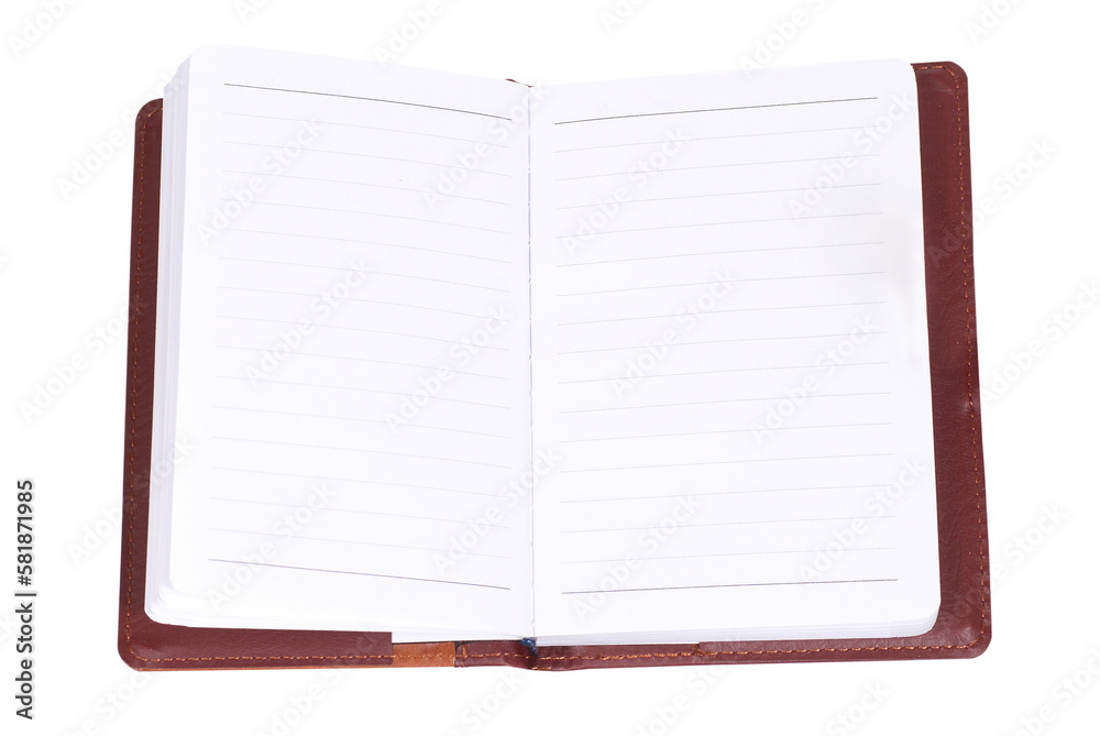 Empty blank open notebook book in PNG isolated on transparent ...